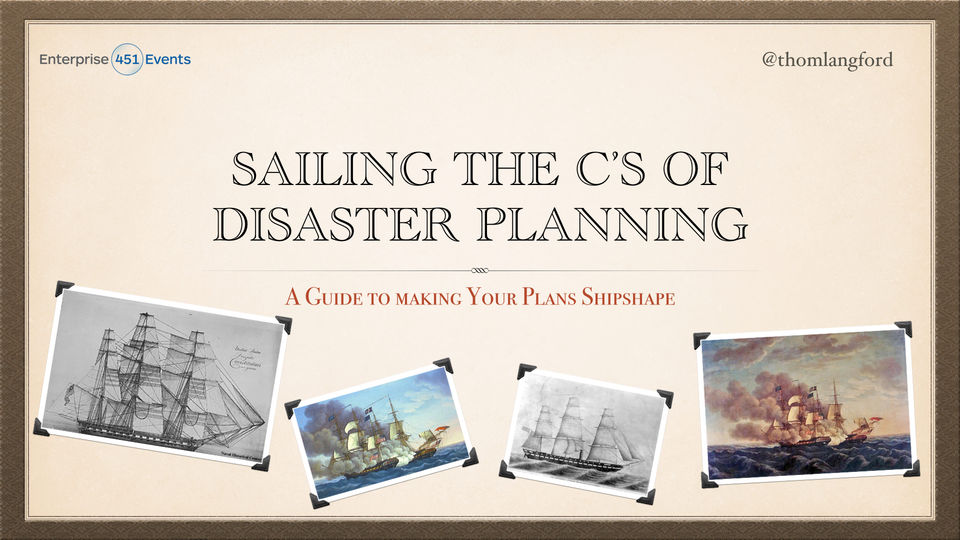 Sailing the C’s of Disaster Planning | Thom Langford