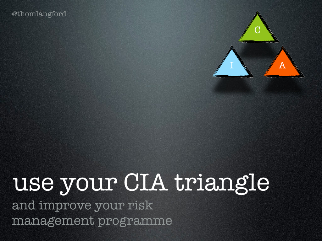 Use Your CIA Triangle | Thom Langford